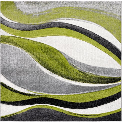 Hollywood Hlw766 Power Loomed Area Rug - Grey/green - 6'7"x6'7 ...