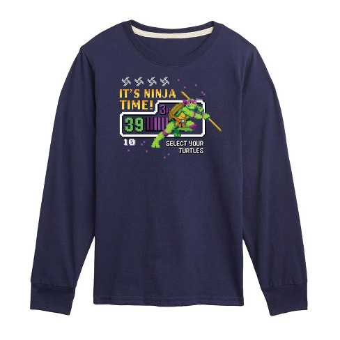 Boys' Teenage Mutant Ninja Turtles Its Ninja Time Donnie Long Sleeve Graphic T-shirt - Navy ...