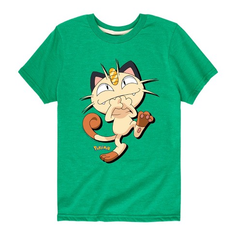 Boys' Pokemon Meowth Mischevious Laugh Short Sleeve Graphic T-shirt ...