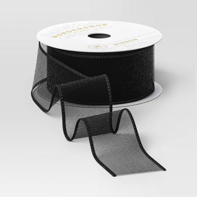 Northlight Black And Gold Damask Christmas Wired Craft Ribbon 2.5" X 16 ...