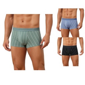 INSPIRE CHIC Men's Striped Stretch Waistband Comfortable Mid-Waisted ...
