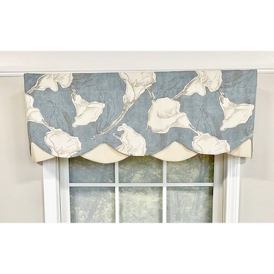 Rlf Home Calla Petticoat Valance Ocean Blue. 3"rod Pocket, Contrast ...