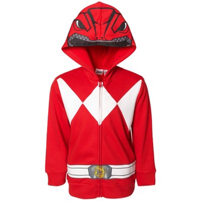 Power Rangers Red Ranger Big Boys Fleece Zip Up Hoodie Red 10-12 : Target
