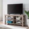 50" Open Back Tv Stand In Gray Oak Wood With Metal Black Accents - Henn ...