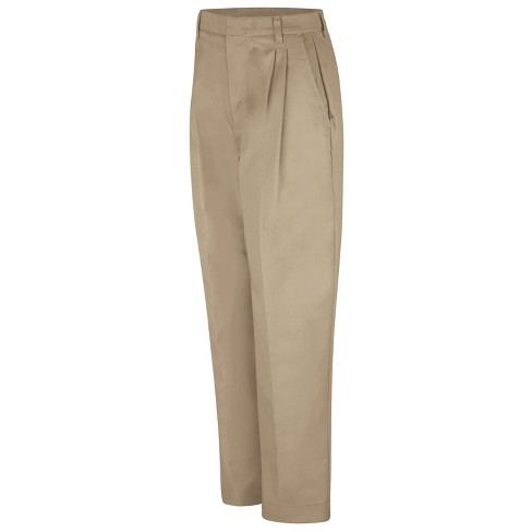 Red Kap Women's Pleated Twill Slacks, Khaki - 14 X 28 : Target