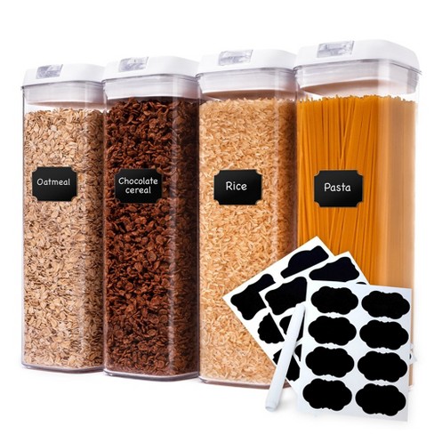 Cheer Collection Set Of 4 65oz Airtight Food Storage Containers (white ...