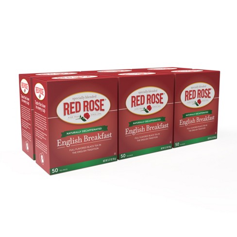 Red Rose Decaffeinated English Breakfast Tea With 50 Individually ...