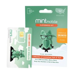 Mint Mobile 12 Month Unlimited Plan Sim Kit : Target