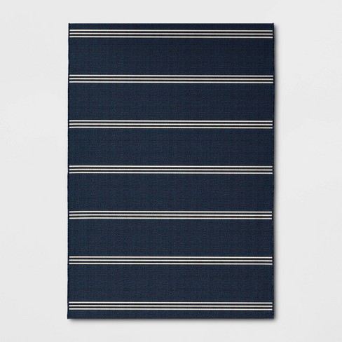 7'x10' Stripe Outdoor Rug Navy - Threshold™ : Target