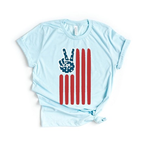 Simply Sage Market Women's Flag Peace Sign Short Sleeve Garment Dyed ...
