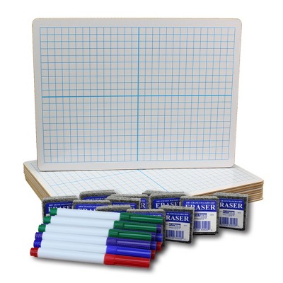 Flipside Products Two-sided Dry Erase Boards, Xy Axis/plain, 9" X 12 ...