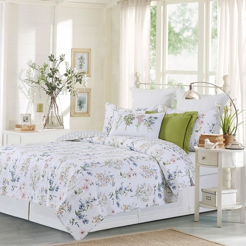 C&f Home Cynthia Floral Cotton Quilt Set - Reversible And Machine ...