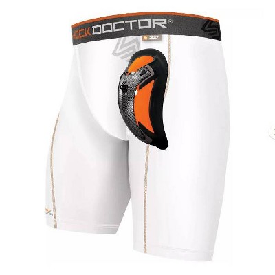 Shock Doctor Compression Shorts With Protective Cups - S - White : Target