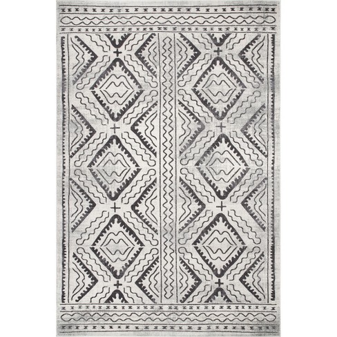 Nuloom Spencer Aztec Trellis Area Rug 5x7 Off-white : Target