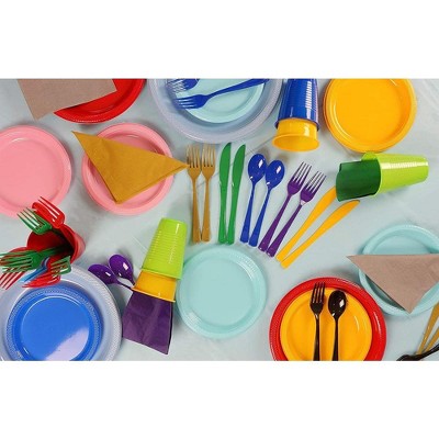 Exquisite Bulk 10 Inches Dark Blue Disposable Plastic Plate - 100 Count ...