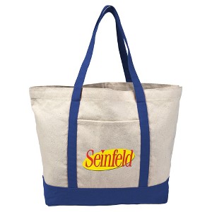 Seinfeld Logo Canvas Tote Bag With External Pocket, Reusable Shoulder ...