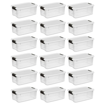 Homz Heavy Duty Modular Clear Plastic Stackable Storage Tote Containers ...