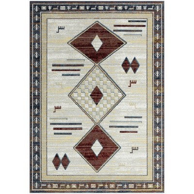 Luxe Weavers Geometric Southwestern Area Rug, Red 5x7 : Target