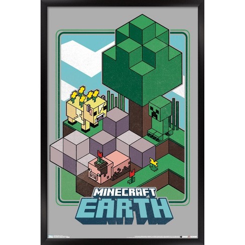 Trends International Minecraft Earth - Key Art Framed Wall Poster ...