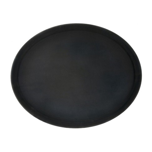 Winco Easy-hold Rubber-lined Plastic Tray, Oval, Black, 27? X 22? : Target