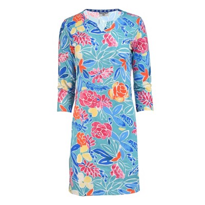 Banana Boat Upf 50+ Women's Split Neck Shift Dress | Aqua : Target