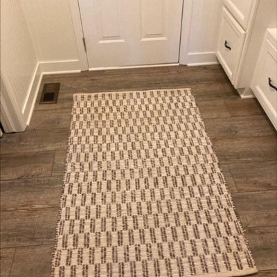 5'x7' Checkered Stripe Rug Brown - Threshold™ Designed With Studio Mcgee : Target