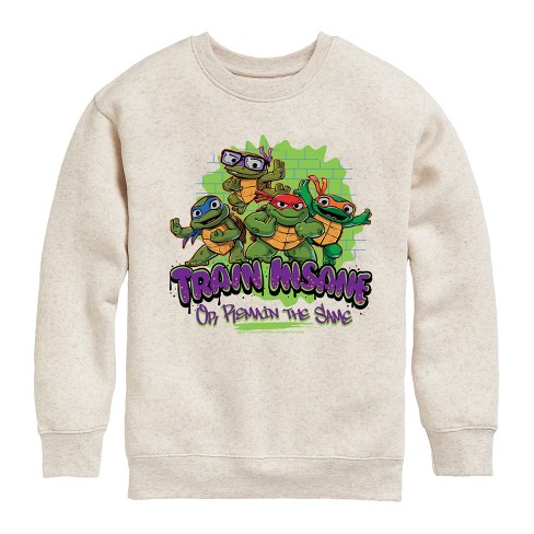 Teenage Mutant Ninja Turtles Mutant Mayhem Train Insane Graphic Long Sleeve Fleece Sweatshirt ...