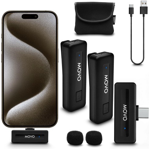 Movo Wireless Mini Usb-c Duo Wireless Microphone For Iphone 15 And Up : Target
