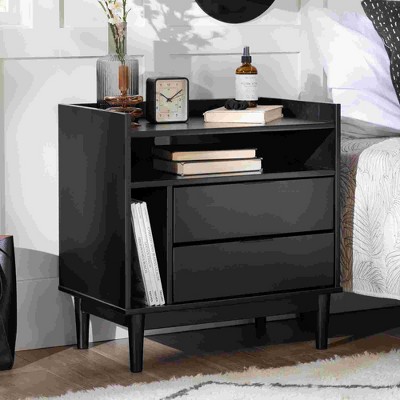 Xiyuyeu 16 Inch Wide Nightstand With 2 Drawers,modern Side Table With ...