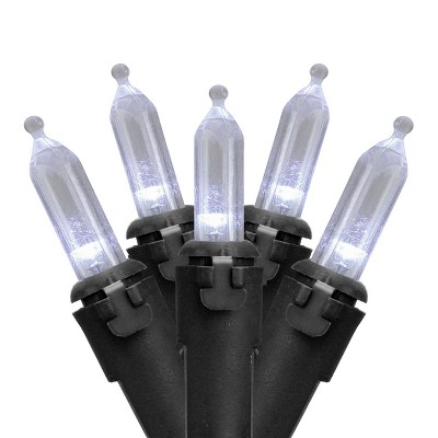 Northlight 100-count Pure White Led Mini Christmas Lights, 33 Ft, Black ...