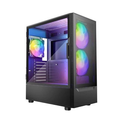 Scarlet Scope Tempered Glass Side Panel Pc Case Black : Target