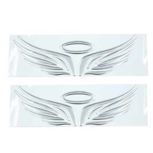 Unique Bargains Silver Tone Angel Wings Pattern Auto Car Sticker 3d ...