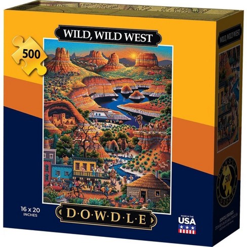 Dowdle Folk Art 527 Jigsaw Puzzle Wild Wild West 500 Piece Target