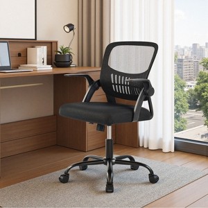 JIONJOY Mesh Computer Desk Chair，Lumbar Support，Flip-Up Armrests，Height ...