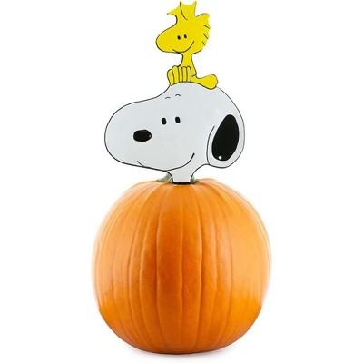 Peanuts 10.5in Snoopy And Woodstock Pumpkin Press-in : Target