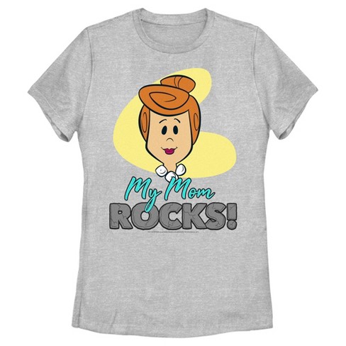 Women's Flintstones My Mom Rocks T-shirt - Athletic Heather - Large ...