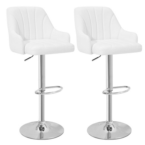 Vecelo Swivel Adjustable Bar Stools, White, Set Of 2 : Target