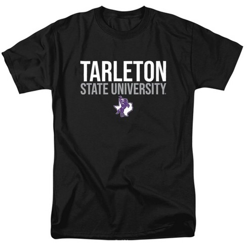 Tarleton State University Official Stacked Adult T-shirt, Black, Large : Target