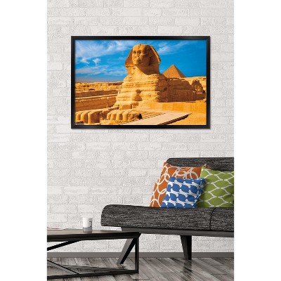 Trends International The Great Sphinx Of Giza Framed Wall Poster Prints Black Framed Version 22. ...