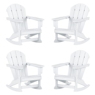 Westintrends 3 Piece Set Outdoor Patio Poly Adirondack Rocking Chairs ...