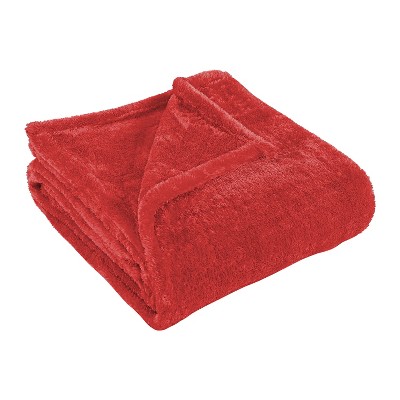 Red Microplush Throw Fleece Blanket By Bare Home : Target