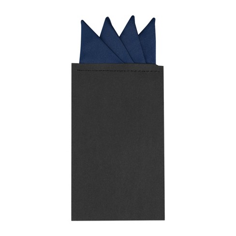 Allegra K Men's Solid Triangles Pre-folded Pocket Squares On Card Navy ...
