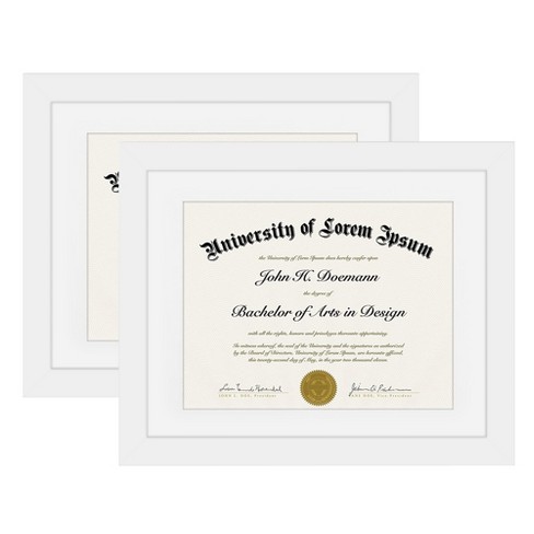 Americanflat 11x14 White Diploma Frame | Certificate Frame Displays 8 ...