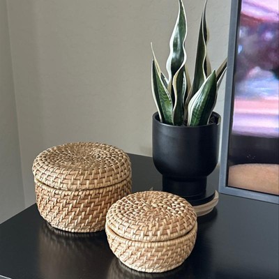 Woven Basket With Lid Natural - Hearth & Hand™ With Magnolia : Target