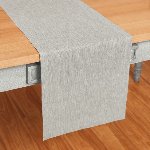 Solino Home Linen Table Runner Oyster Grey 14 X 96 Inches | Athena : Target