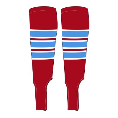Mk Socks Traditional Baseball Stirrups Pattern C-5 Red, White, Sky Blue ...