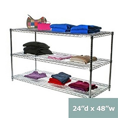 Shelving.com Chrome Wire Shelving With 3 Tier Shelves - 24"d X 48"w X ...