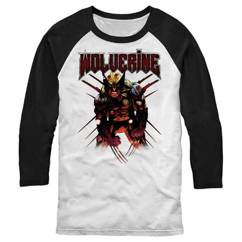 Men's Marvel X-men Wolverine Scratch Baseball Tee : Target