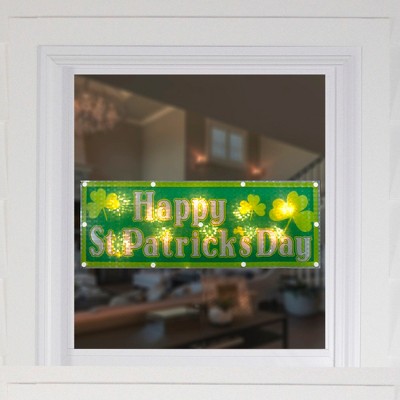 Northlight 17" Lighted Holographic Happy St.patrick's Day Window ...