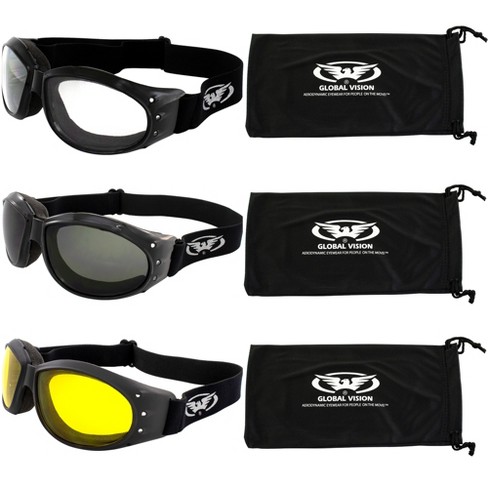 3 Pairs Of Global Vision Eyewear Eliminator Safety Motorcycle Goggles ...
